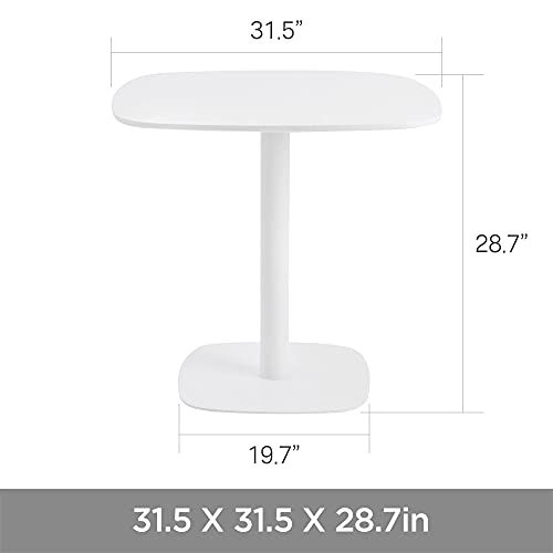 Roomnhome 31.5 X 31.5'' White Square Table with 0.7'' Thickness MDF top