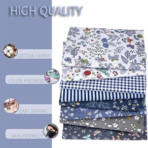 Aubliss 8pcs Fat Quarter Fabric Bundles 19.6'' x 19.6''(50cm x 50cm) Cotton Craft Fabric Pre-Cut Squares Sheets for Patchwork Sewing Quilting Fabric(Checked/Striped/Floral)