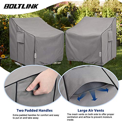 BOLTLINK Patio Chair Covers Waterproof, Heavy Duty Outdoor Furniture Covers Fits up to 36W x 37D x 36H inches -2 Pack