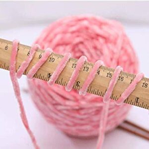 4 Skeins Chenille Yarn, Blanket Yarn for Knitting Chenille Velvet Fancy Yarn for Crochet Weaving DIY Craft Total Length 4×180m (4×190yds, 4×100g) (Purplish Red)