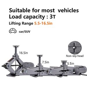 Simpleout Electric Car Jack Kit All in One 3 Ton Floor Jack Cars and Truck Auto Scissor Lift Trailer Jack Stands Roadside Emergency Tire Repair Kit with Powerful Impact Wrench and Quick Inflator