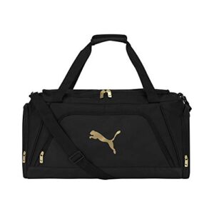 puma unisex adult evercat accelerator duffel bags, black/gold, one-size us