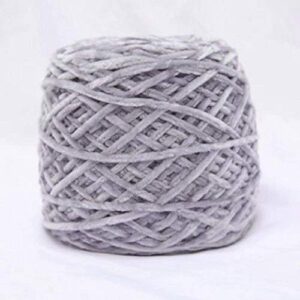 dirunen baby chenille velvet yarn bulky vegan soft yarn knitting yarn polyester blended cotton chenille yarn hand knitting yarn diy crochet thread for clothing hat scarf blanket light grey 0.55 lb