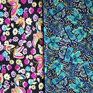 18" x 22" Fat Quarters Quilting Cotton Fabric Bundles for Sewing, 8 PCS Butterfly