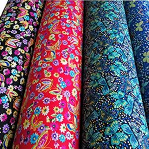 18" x 22" Fat Quarters Quilting Cotton Fabric Bundles for Sewing, 8 PCS Butterfly