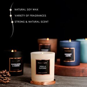 Scented Jar Candle with Favorite Natural Fragrances - Quality Soy Wax, Smokeless Cotton Wick, Long Lasting 35 Hour Burn. Includes Luxury Lid in Gift Pack