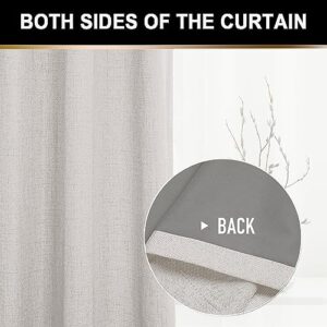 100% Blackout Shield Linen Blackout Curtains 84 Inches Long 2 Panels Set, Blackout Curtains for Bedroom/Living Room, Thermal Insulated Rod Pocket Window Curtains & Drapes, 50W X 84L, Beige