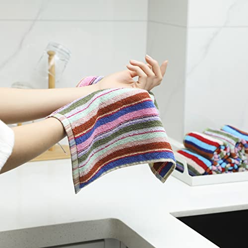 Oeleky Kitchen Dishcloths for Washing Dishes, Ultra Absorbent Dish Rags, Cotton Cleaning Cloths Pack of 8, 12x12 Inches (Mix-1, 12x12 inch)