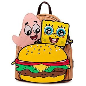 loungefly spongebob squarepants krabby patty group womens double strap shoulder bag purse