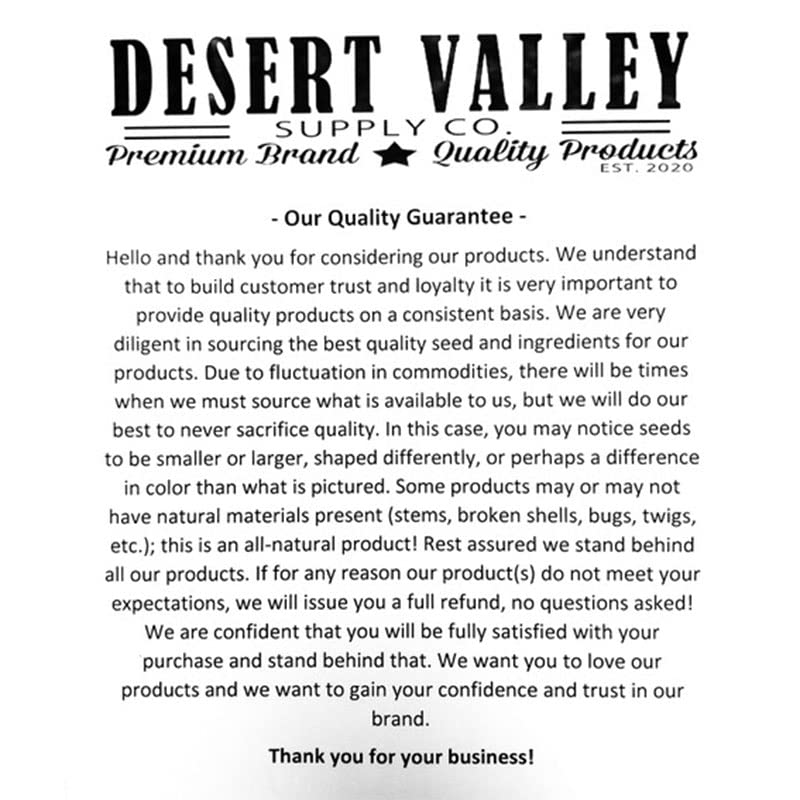 Desert Valley Premium Black Oil Sunflower Seeds - Wild Bird - Wildlife Food, Cardinals, Squirrels, Doves & More (10-Pounds)