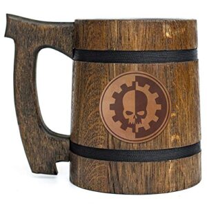 adeptus mechanicus beer stein, personalized 40k mug, game lover gift, custom leather gamer tankard, gift for men, gift for him