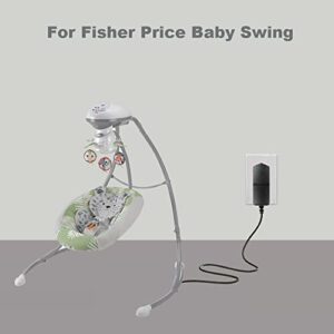 MinaLu 6V Baby Swing Power Cord for Fisher-Price Cradle Swing, Rainforest Cradle Swing, Butterfly Ocean Wonders Power Supply