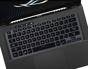 keyboard cover for asus rog zephyrus g14 ga402 2023 2022, zephyrus m16 gu604 gu603, rog zephyrus g15 ga503 & zephyrus g16 gu603, tuf dash f15, rog zephyrus g14 ga402 2023 keyboard skin - black