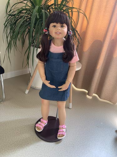 Huge Reborn Toddler Girl Doll 39 inch Full Body Vinyl Life Like Baby Dolls Girl Curly Hair Can Stand Girl Model Model Ball Jointed Doll Collectible High Qualtity