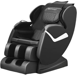 massage chair zero gravity full body electric shiatsu massage chair recliner with foot rollers built-in heat therapy air massage system stretch vibrating for home office(black)