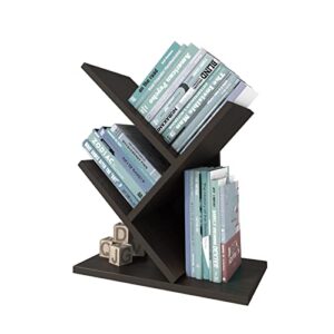 Godferyxin Book Tree Bookshelf, 3-Tier Wood Bookshelf Tree Bookcase for Displaying Books, CDs, Magazines and More at Office, Home or School