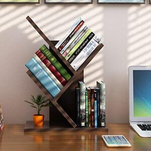 Godferyxin Book Tree Bookshelf, 3-Tier Wood Bookshelf Tree Bookcase for Displaying Books, CDs, Magazines and More at Office, Home or School