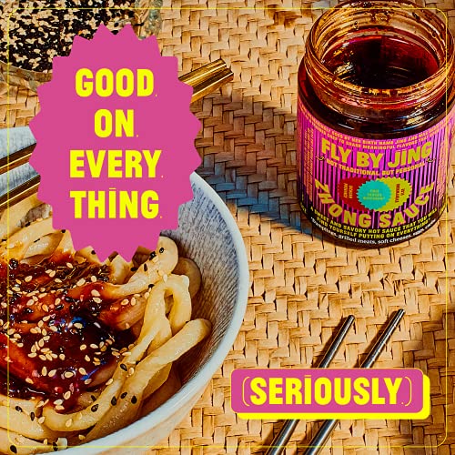 FLYBYJING Zhong Sauce, Spicy Sweet Savory Sichuan Chili Oil Sauce, All-Natural and Vegan, Versatile Blend of Soy Sauce, Chili Oil, Garlic and Spices, Good on Everything, 6oz (Pack of 1)