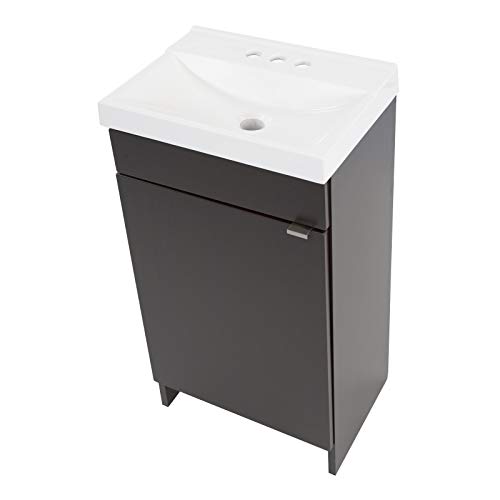 Spring Mill Cabinets Merton Bathroom Vanity with Sink, 17" W x 12.75" D x 34.63" H, Ebony Oak