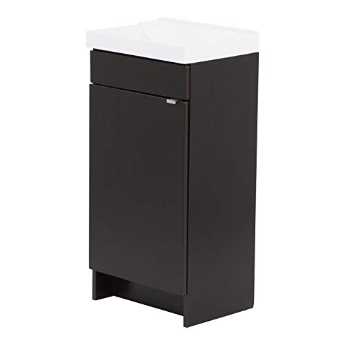 Spring Mill Cabinets Merton Bathroom Vanity with Sink, 17" W x 12.75" D x 34.63" H, Ebony Oak