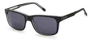 fossil men's male sunglass style fos 3119/g/s rectangular, black/gray, 55mm, 18mm