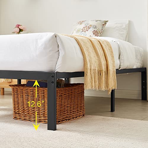 VECELO 14 Inch Metal Platform Bed Frame,Heavy Duty Steel Slat/Noise Free&No Box Spring Needed/Easy Assembly Mattress Foundation, Twin Size (Black)