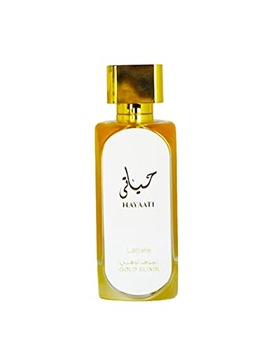 Lattafa Hayaati Gold Elixir Eau De Parfum Spray for Unisex, 3.4 Ounce