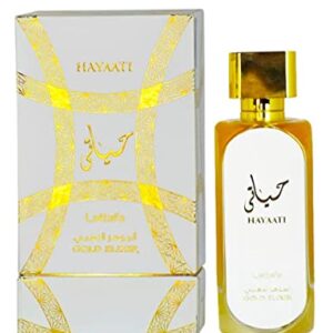 Lattafa Hayaati Gold Elixir Eau De Parfum Spray for Unisex, 3.4 Ounce