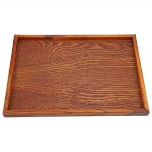 Hyuduo Wood Serving Tray, Rectangle Wooden Serving Trays Platter for Home, Hotel, Tea, Breakfast, Lunch, Dinner, Appetizers, Coffee(35 * 24cm),Vegetable Plate/Fruit Plate/Tray