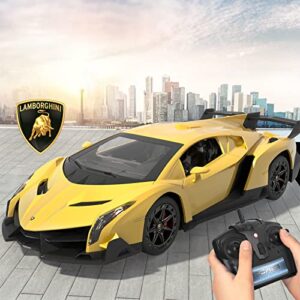 officially licensed rc series, 1:24 scale electric sport racing hobby toy car lamborghini model vehicle for boys girls 3 4 5 6 7 8 9 years old birthday gifts