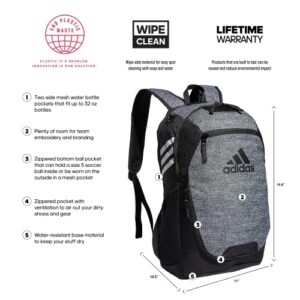 adidas Stadium 3 Team Sports Backpack, Jersey Onix Grey, One Size