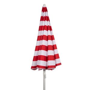 PICNIC TIME ONIVA - a Brand Outdoor Canopy Sunshade Beach Umbrella 5.5' - Small Patio Umbrella - Beach Chair Umbrella,Red & White Cabana Stripe,822-00-336-000-0