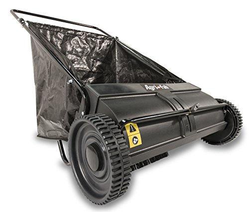 Agri-Fab 45-0218 26-Inch Push Lawn Sweeper, 26 Inches, Black & Greenworks 10 Amp 14” Corded Electric Dethatcher (Stainless Steel Tines)