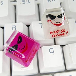 Gaming Keycaps The Joker Resin Keycaps for Cherry MX Swtiches (OEM R4) (Pink)