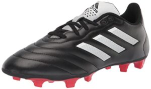 adidas unisex goletto viii firm ground soccer shoe, core black/white/red, 8 us men