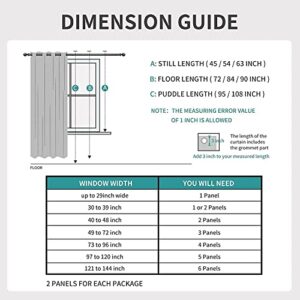 Joydeco Blackout Curtains 84 Inches Long for Bedroom, Room Darkening Curtains 84 Inches Long for Living Room, Textured Thermal Curtains 84 Inch Length 2 Panels Set(52x84 inch, Greyish White)