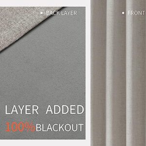 Joydeco Blackout Curtains 84 Inches Long for Bedroom, Room Darkening Curtains 84 Inches Long for Living Room, Textured Thermal Curtains 84 Inch Length 2 Panels Set(52x84 inch, Greyish White)