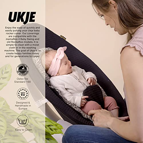 UKJE Liner Baby Rocker Cover - Compatible with Old Model Before 2022 4moms MamaRoo 4 - Baby Swing Cover - Bouncer Cover - Compatible Cover over the 4moms Mamaroo 4 Swing Bouncer - Black