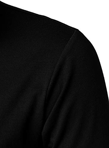 HOOD CREW Men’s Classic Polo Shirt Short Sleeve Shirts Lightweight Casual Tops Black XL