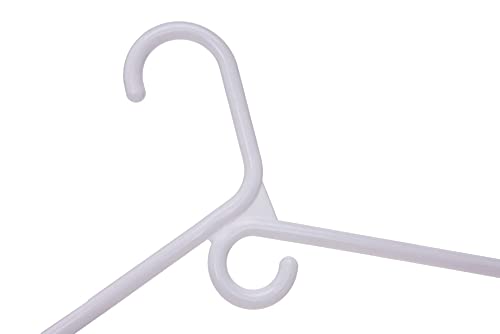 Quality White Plastic Hangers 30 Pack - Super Heavy Duty Plastic Clothes Hanger Multipack - Thick Strong Standard Closet Clothing Hangers with Hook for Scarves and Belts-17 Coat Hangers (White, 30)