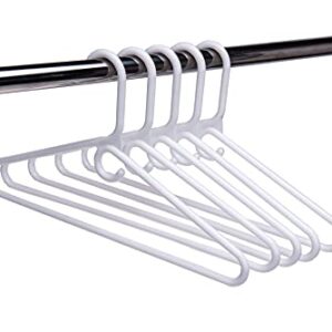 Quality White Plastic Hangers 30 Pack - Super Heavy Duty Plastic Clothes Hanger Multipack - Thick Strong Standard Closet Clothing Hangers with Hook for Scarves and Belts-17 Coat Hangers (White, 30)