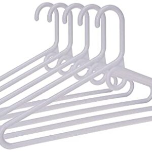 Quality White Plastic Hangers 30 Pack - Super Heavy Duty Plastic Clothes Hanger Multipack - Thick Strong Standard Closet Clothing Hangers with Hook for Scarves and Belts-17 Coat Hangers (White, 30)