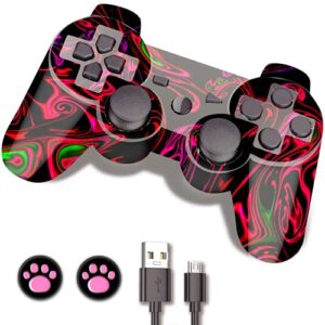 controller wireless remote, cforward wireless controller with joy stick compatible 3 game controller charger and thumb grips