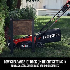 CRAFTSMAN V20 Lawn Mower, Push Mower, Lightweight and Portable, Grass Bag, Battery and Charger Included (CMCMW220P2)