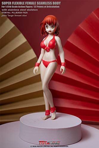 HiPlay TBLeague 1/12 Scale 6 inch Female Super Flexible Seamless Figure Body, Anime Style, Large Bust, Minature Collectible Action Figures T02A(Pale)