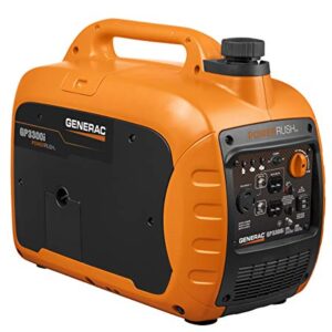 Generac GP3300i 7154 3,300-Watt Gas-Powered Portable Inverter Generator - CARB Compliant - Advanced PowerRush Technology - RV Essentials - Quiet and Compact Solution - Duplex Outlets - USB Ports