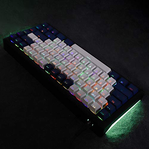 PBT Double Shot Shine Through ANSI ISO Blue White Keycap for MX Mechanical Keyboard KBD75 68 61 87 104 Keychron K2 K6(Only Keycap)