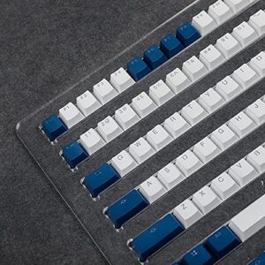 PBT Double Shot Shine Through ANSI ISO Blue White Keycap for MX Mechanical Keyboard KBD75 68 61 87 104 Keychron K2 K6(Only Keycap)