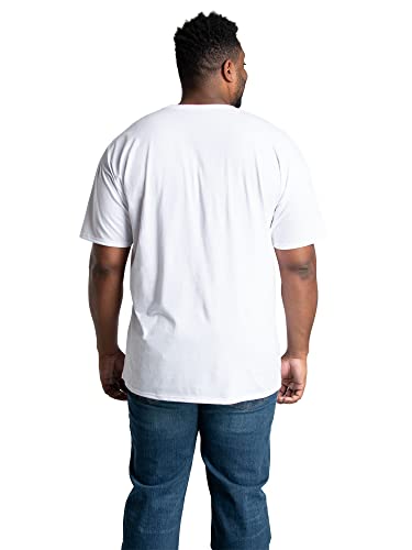 Fruit of the Loom Men's Big & Tall Eversoft Cotton Short Sleeve T Shirts, Breathable & Moisture Wicking with Odor Control, White, 4X-Large Big