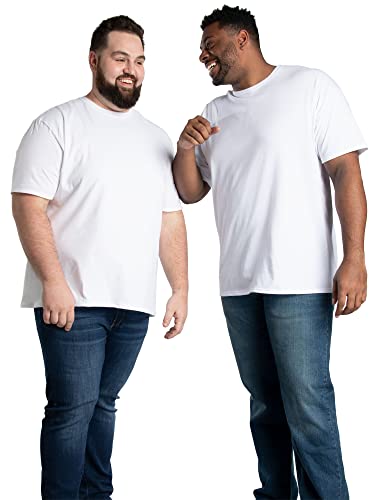 Fruit of the Loom Men's Big & Tall Eversoft Cotton Short Sleeve T Shirts, Breathable & Moisture Wicking with Odor Control, White, 4X-Large Big